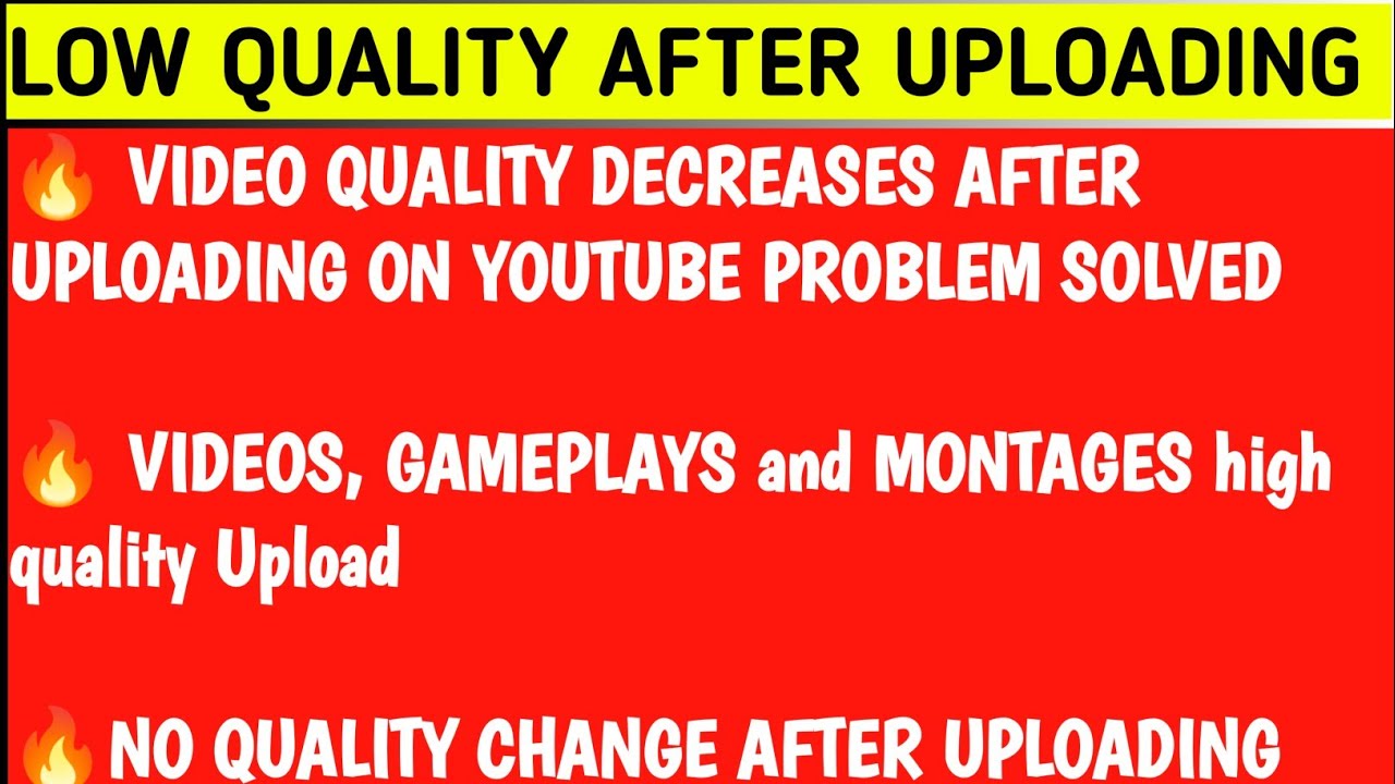 VIDEO QUALITY DECREASES WHEN UPLOADED TO YOUTUBE PROBLEM SOLVED | PUBG ...