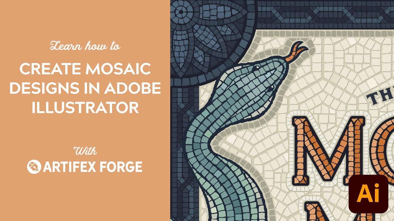 Create Mosaic Designs in Adobe Illustrator with Mosaic Tile Brushes and Texture Patterns - YouTube