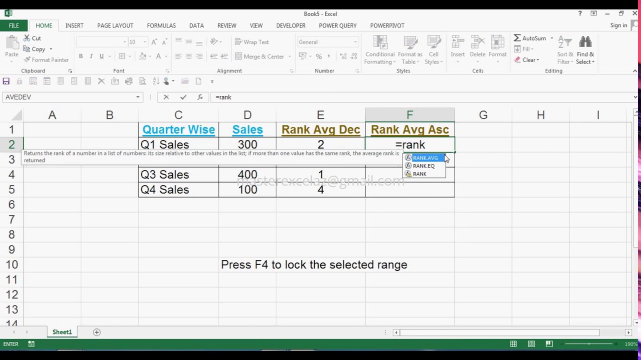 How To Put Descending Ascending Order In Average Ranking In MS Excel How To Put Descending Ascending Order In Average Ranking In MS Excel