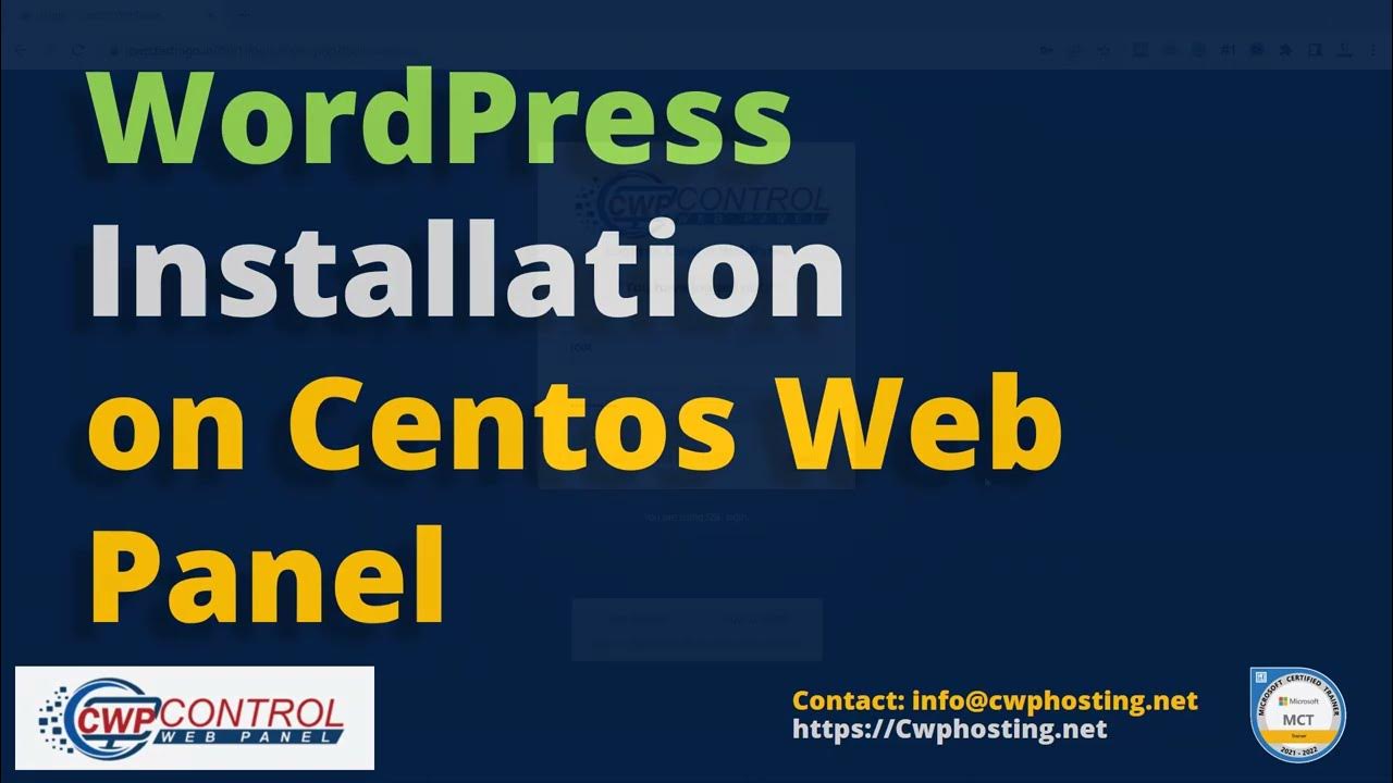 How to Install WordPress in Centos Web Control Panel | CWP Hosting - YouTube