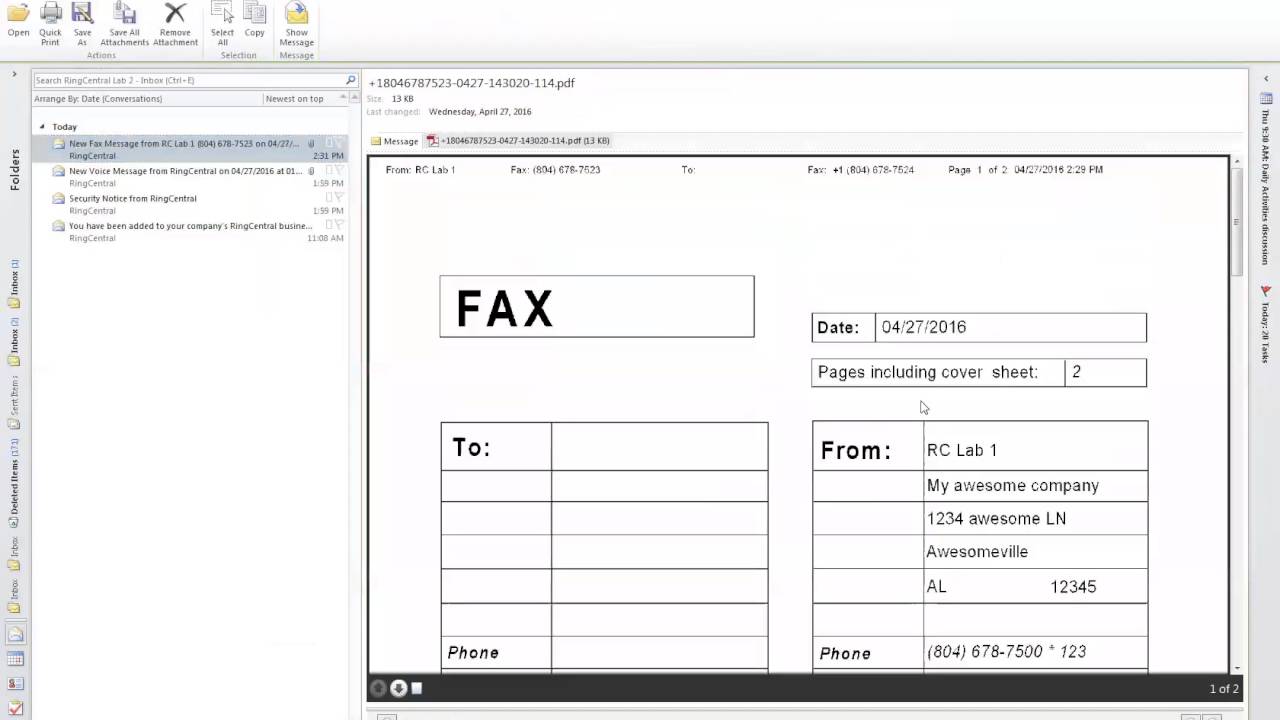 Setting up and using fax with Ringcentral - YouTube