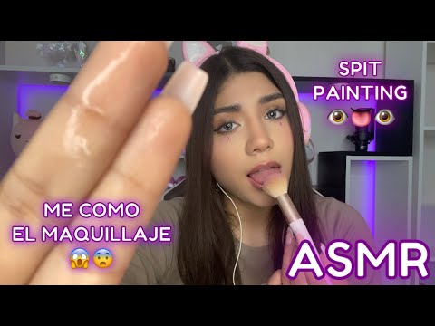 ASMR ESPAÑOL / SPIT PAINTING INTENSO y REALISTA + B4BIT4 en TODA tu CARITA + Mouth Sounds