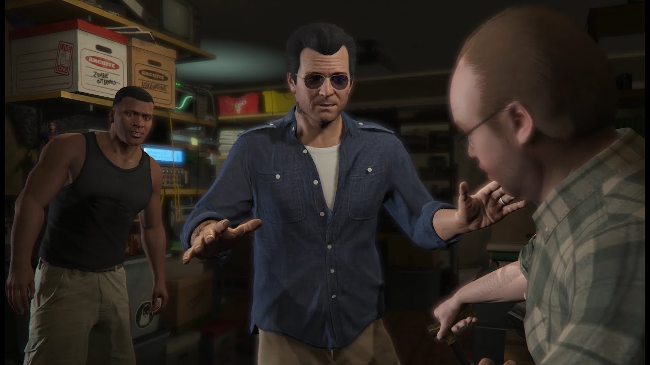 GTA 5 NEW GANGSTER IS HERE FRANKLIN TRAVOR AND LESTER BANK ROBBERY ...