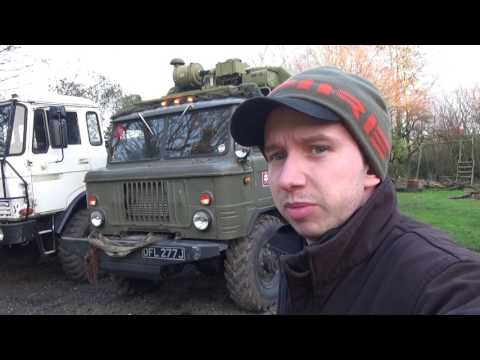 SOVIET TRUCK in UK V8 Gaz 66 cold start ГАЗ 66 spintires