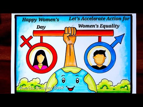 International Women's Day Drawing easy, Women's Equality poster drawing ...