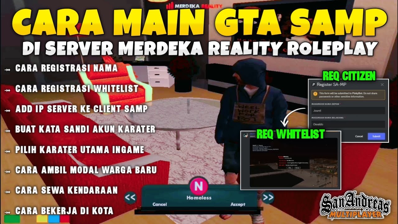 CARA BERMAIN GTA SAMP ROLEPLAY DI SERVER MERDEKA REALITY ROLEPLAY - YouTube