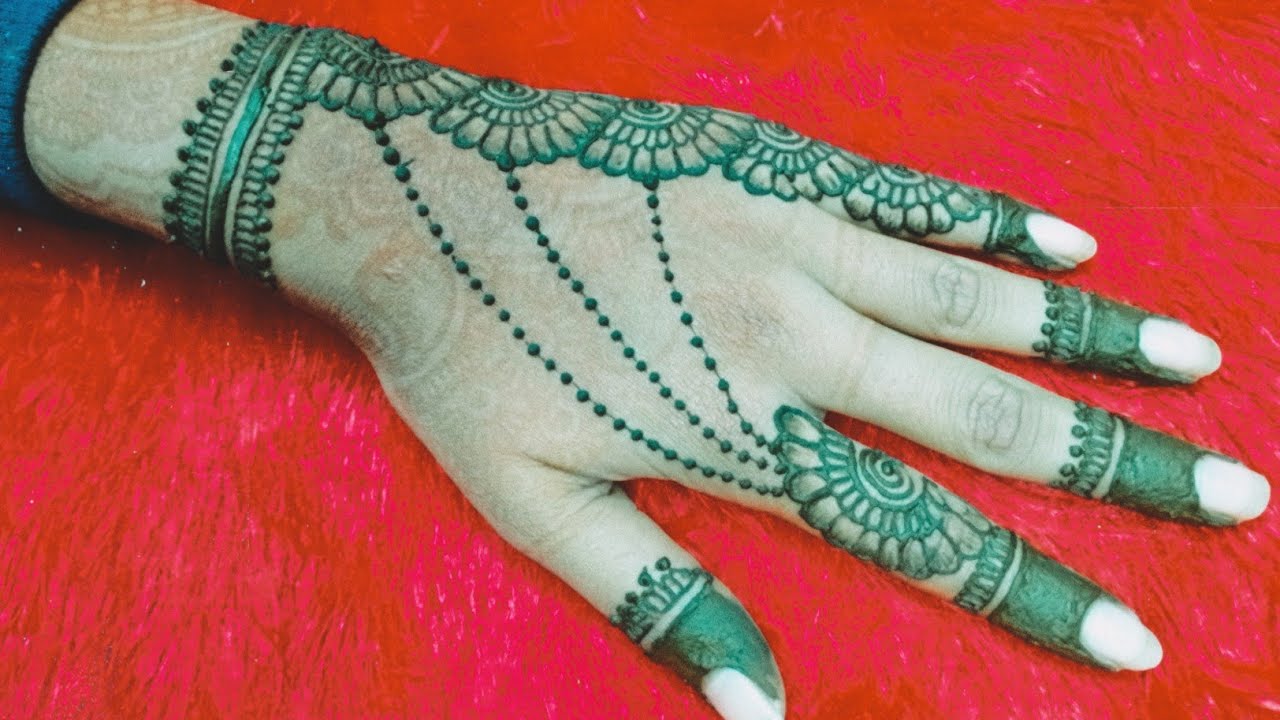 new latest mehndi designs//very simple mandhi design// beautiful design ...