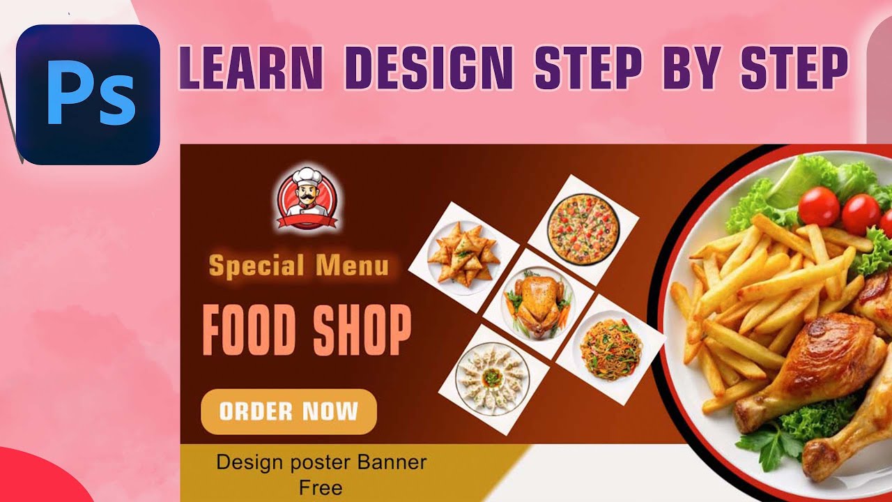 Learn Design Beautiful Food Banners with Photoshop - YouTube