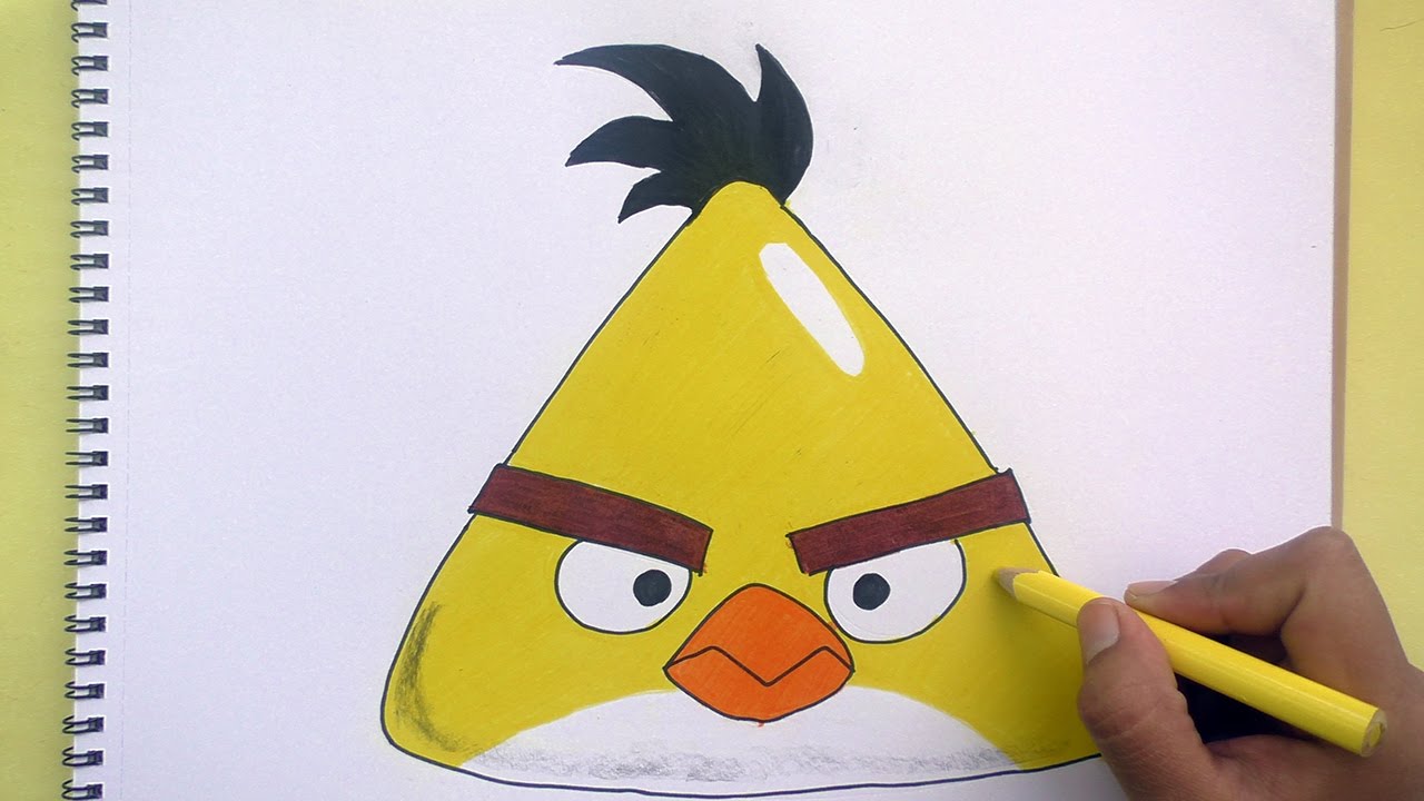 Dibujando y pintando a Chuck (Angry Birds)- Chuck drawing and painting ...