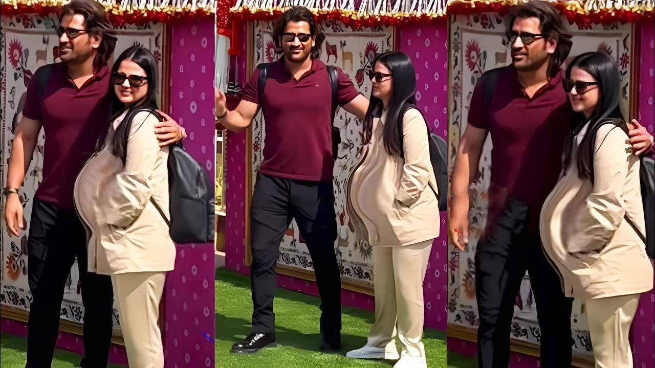 3 Months Pregnant Sakshi Dhoni seen with Clearly visible Baby Bump with ...