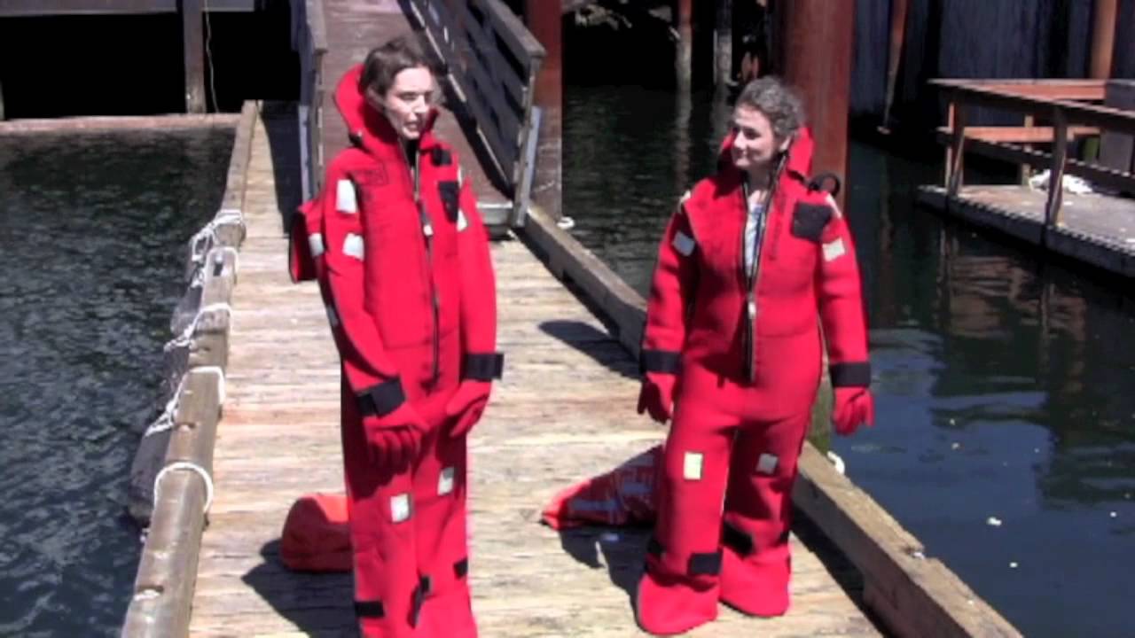 Putting on a Survival Suit - YouTube