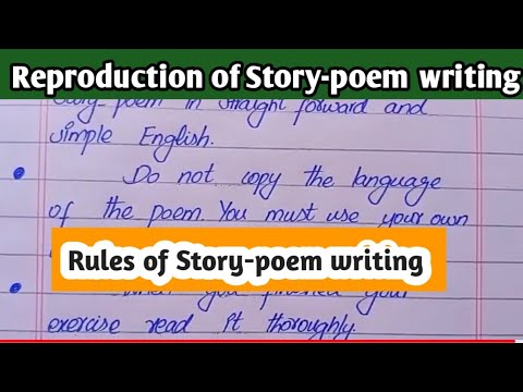 Reproduction of a story poem in English.story writing, poem writing ...