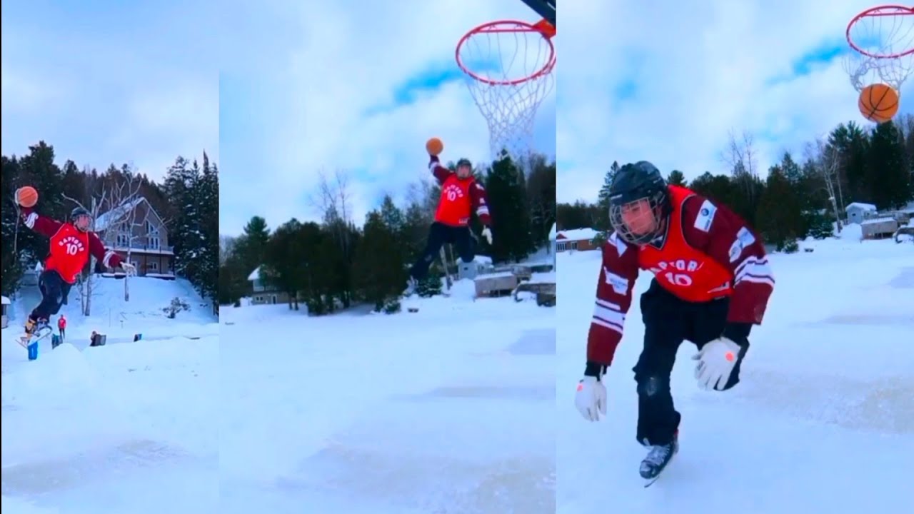 Robin Worling 25ft Dunk On Ice Skate - YouTube