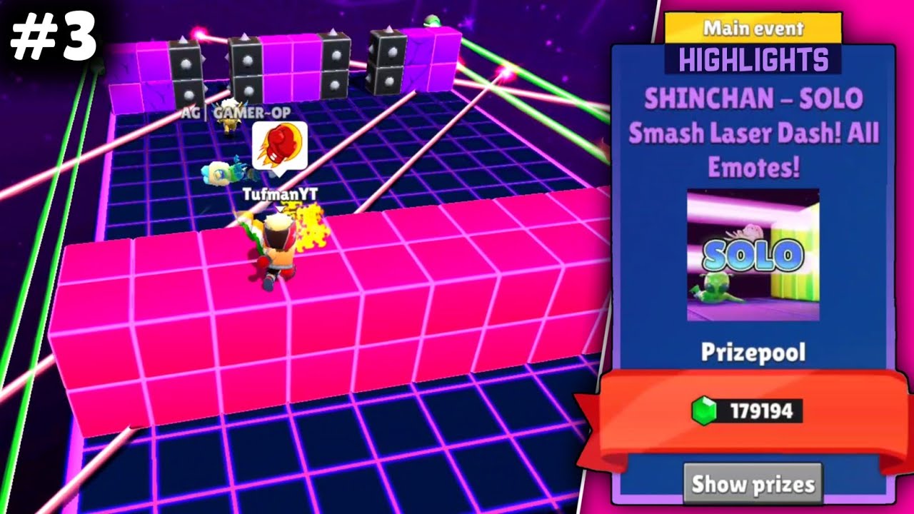 Smash Laser Dash Tour 3 Stumble Guys | TUFMAN PLAYZ. - YouTube