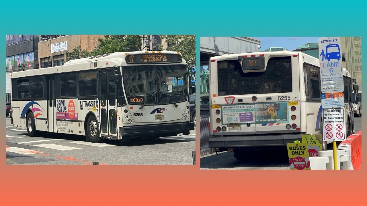 NJ Transit 87 HOBOKEN TERMINAL VIA JOURNAL SQUARE (NABI 416.15 #5255 ...