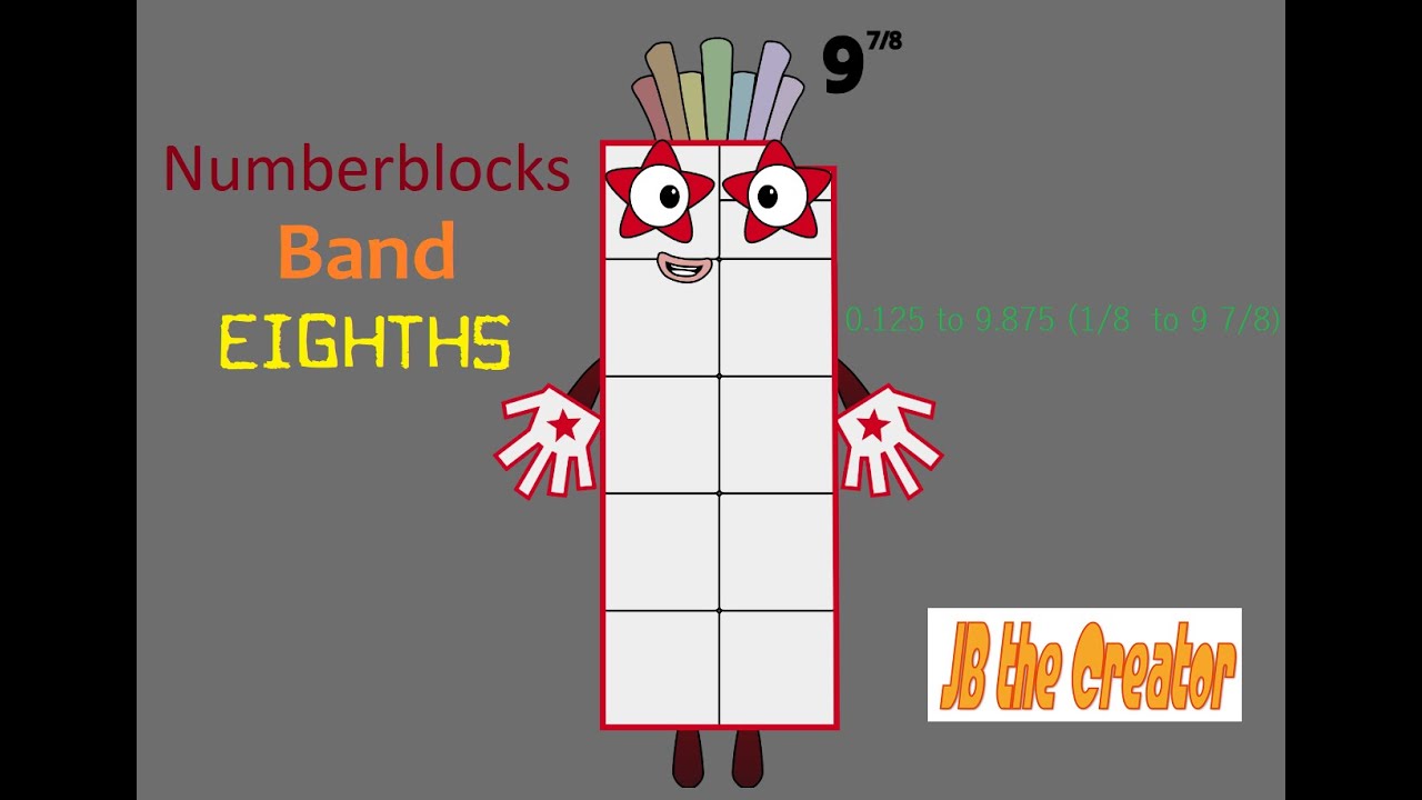 Numberblocks Band Eighths 0.125 to 9.875 - YouTube