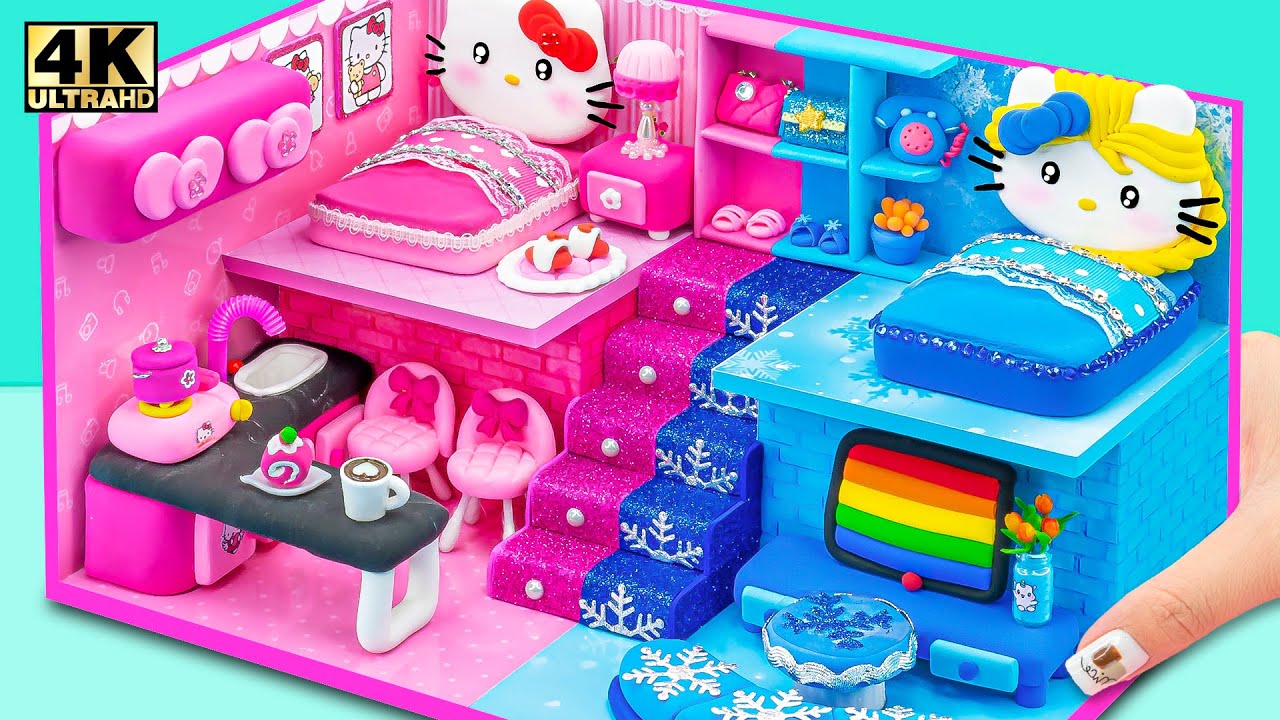 Build Hello Kitty Hot and Cold House from Polymer Clay with Kitchen, 2 ...