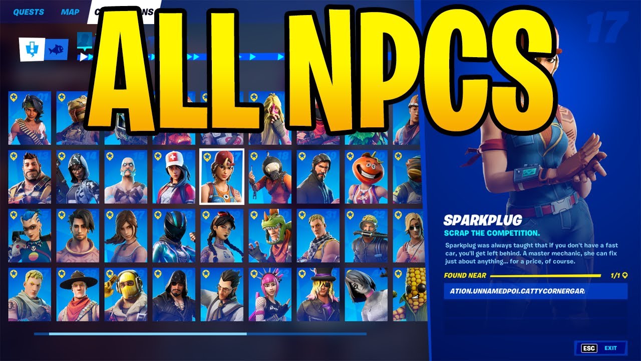 All 46 NPC / Character Locations in Chapter 2 Season 6 of Fortnite ...