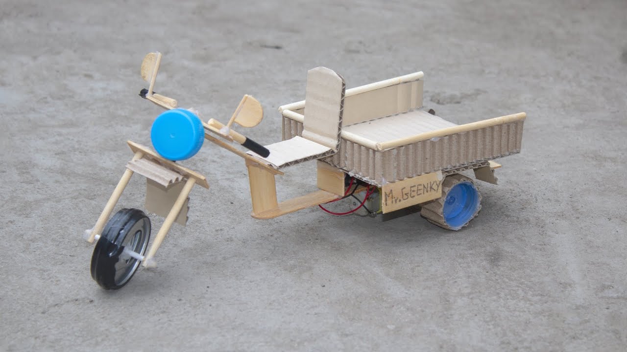 How to make Rickshaw with Cardboard - Tuk Tuk Auto Rickshaw - YouTube