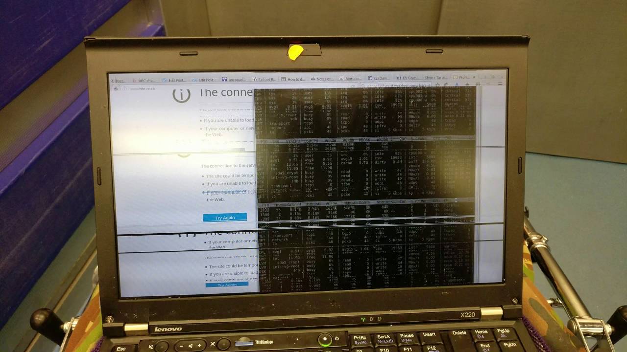 Laptop screen corruption after fall - YouTube