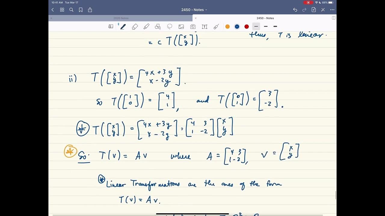 Introduction to Linear Transformations part 2 of 2 - YouTube