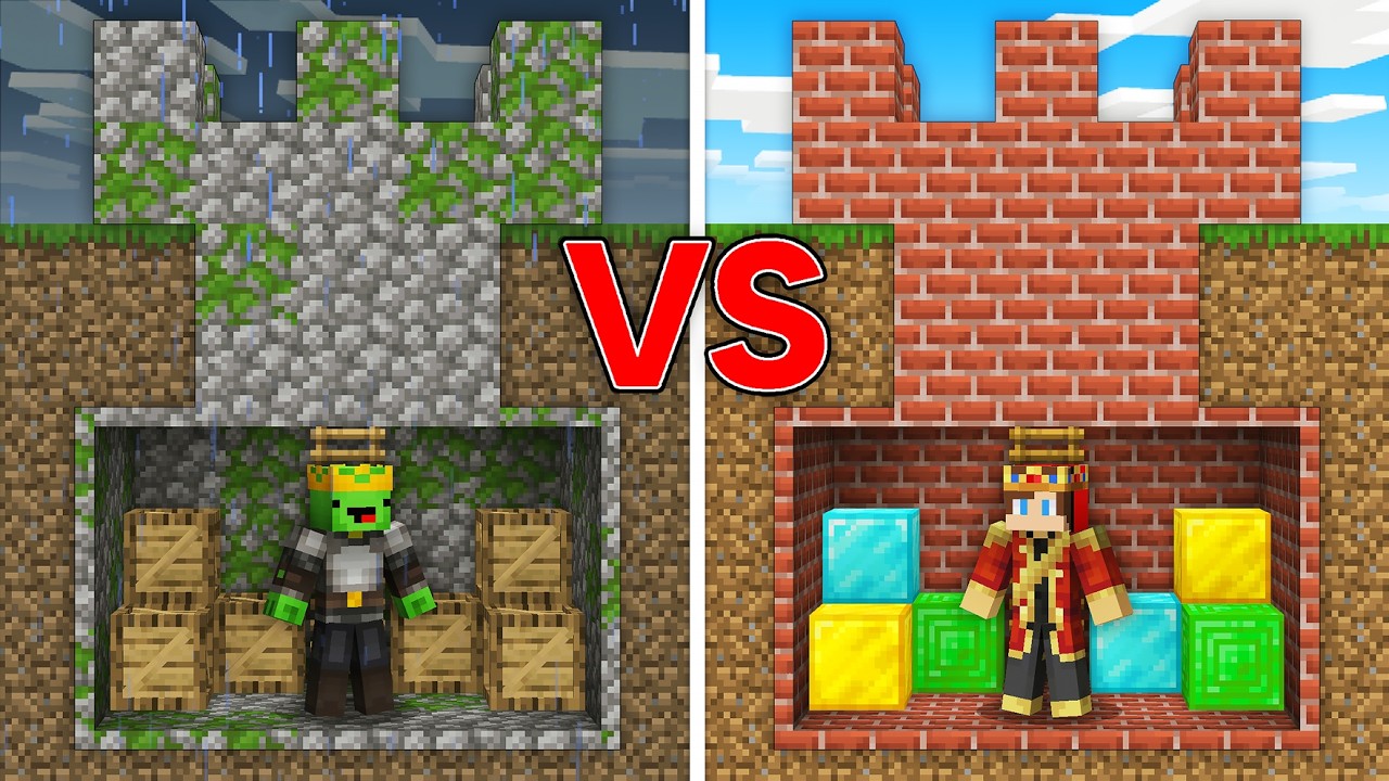 Mikey Poor King Bunker vs JJ Rich King Bunker Survival Battle in ...