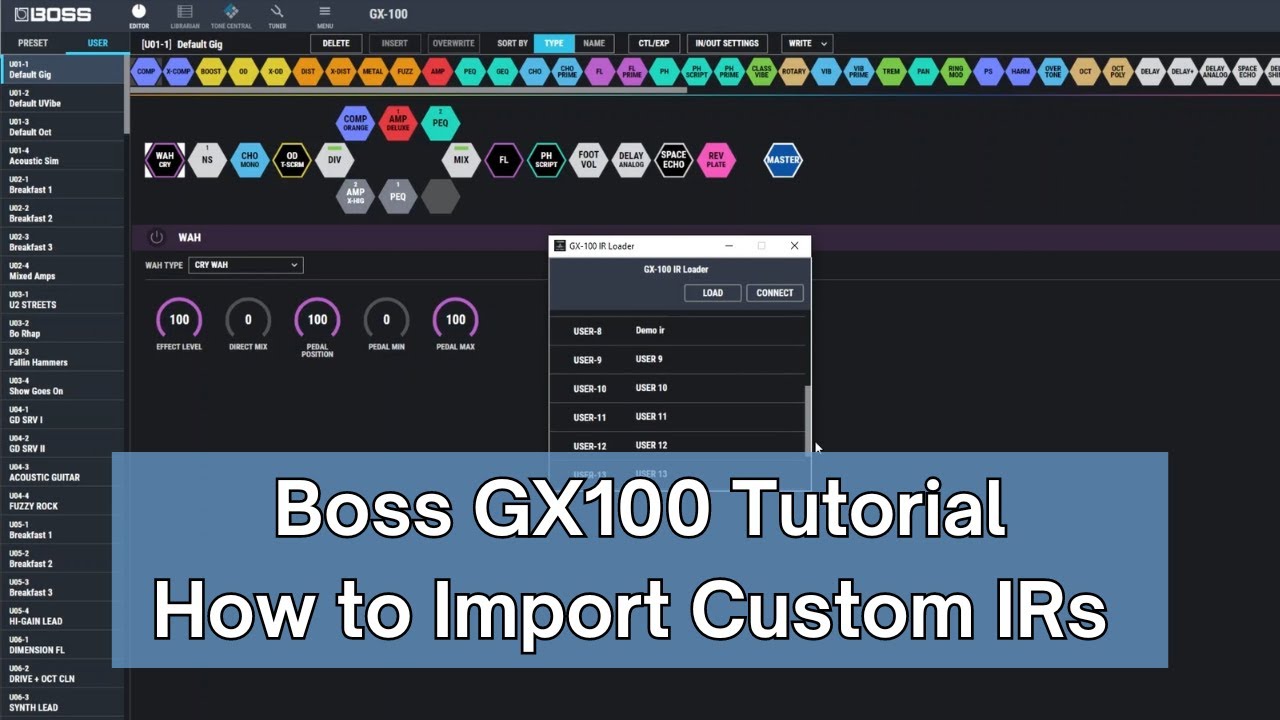 Boss GX-100: How to Import Custom IRs - YouTube