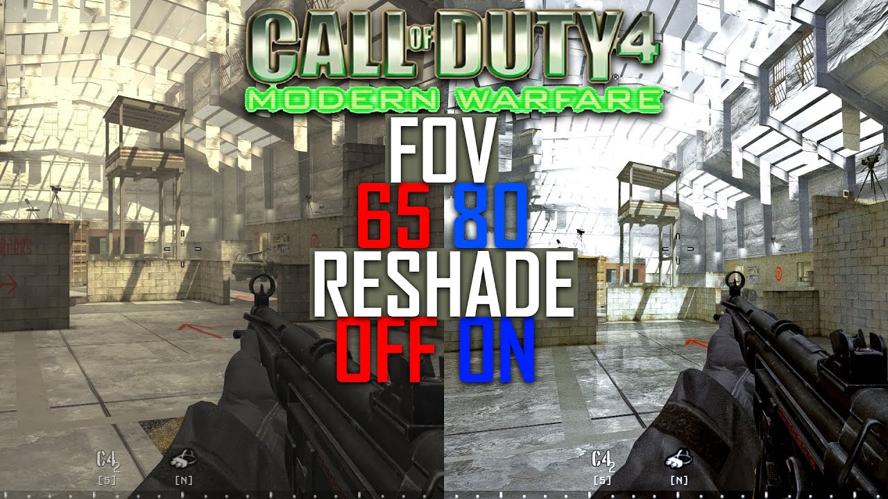 Call of Duty 4 Modern Warfare - Higher FOV and reshade - Killhouse with Pezbots - YouTube