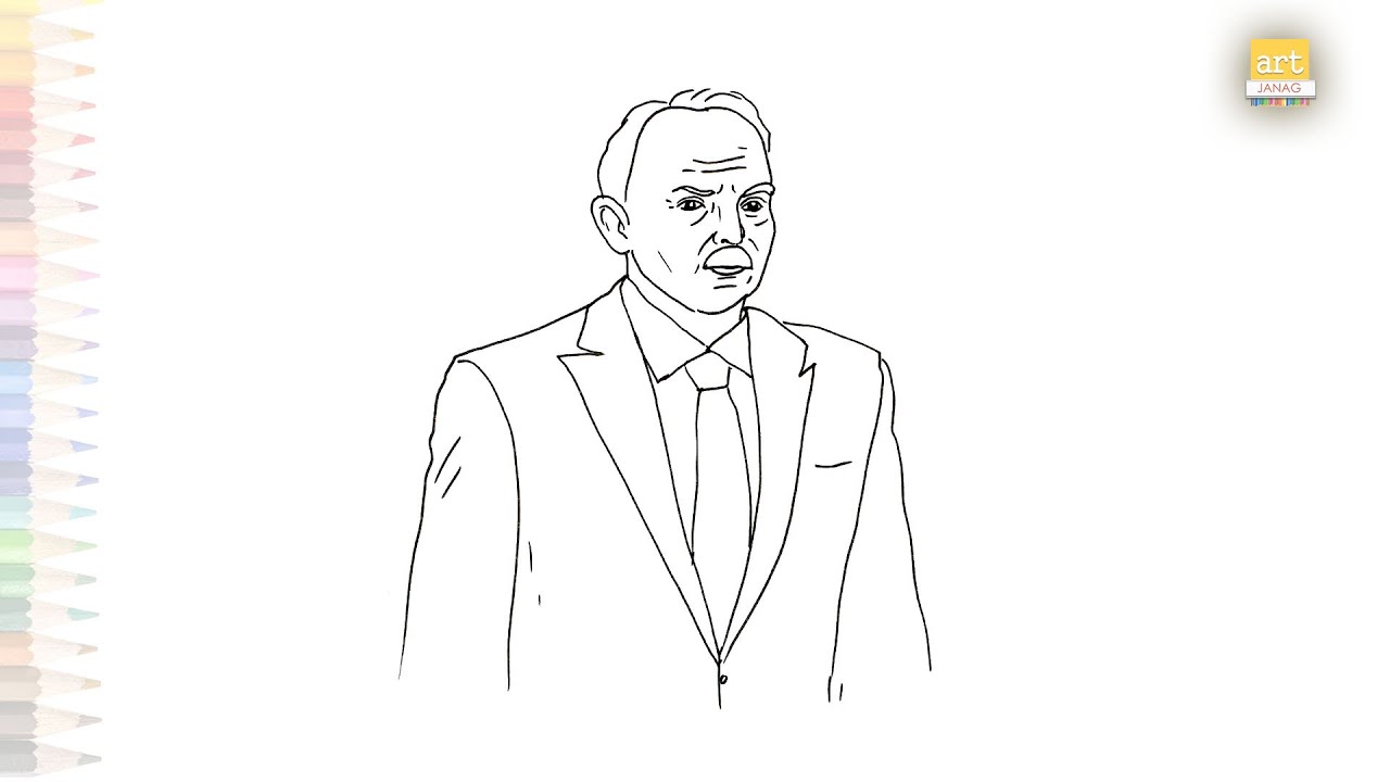 Otto Hahn drawing video | Otto Hahn outline sketch | How to draw Otto ...