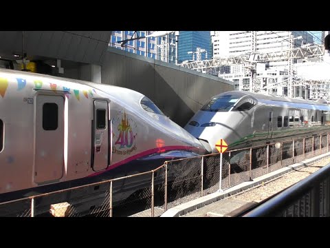 【ディズニー新幹線1番列車！】銀つばと連結！ E2系J69編成 Magical Dream Shinkansen + E3系L65編成 シルバーカラー（銀つば） やまびこ・つばさ132号 東京 ...