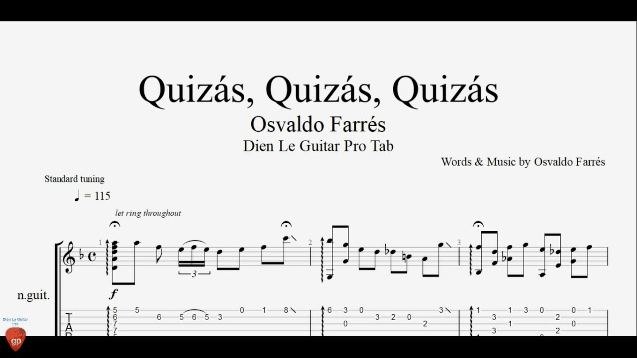 Quizas, Quizas, Quizas - Guitar Tutorial + TAB - YouTube