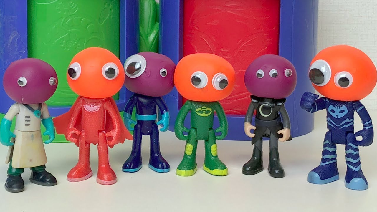 Pj Masks Wrong Heads Toys on Water Cups, Learn Colors Pj Masks for Kids ...