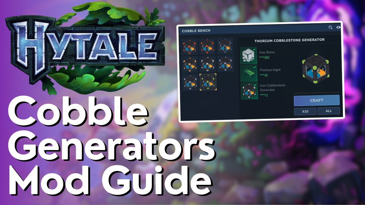 Cobblestone Generator Mod Spotlight & Tutorial - Hytale - YouTube
