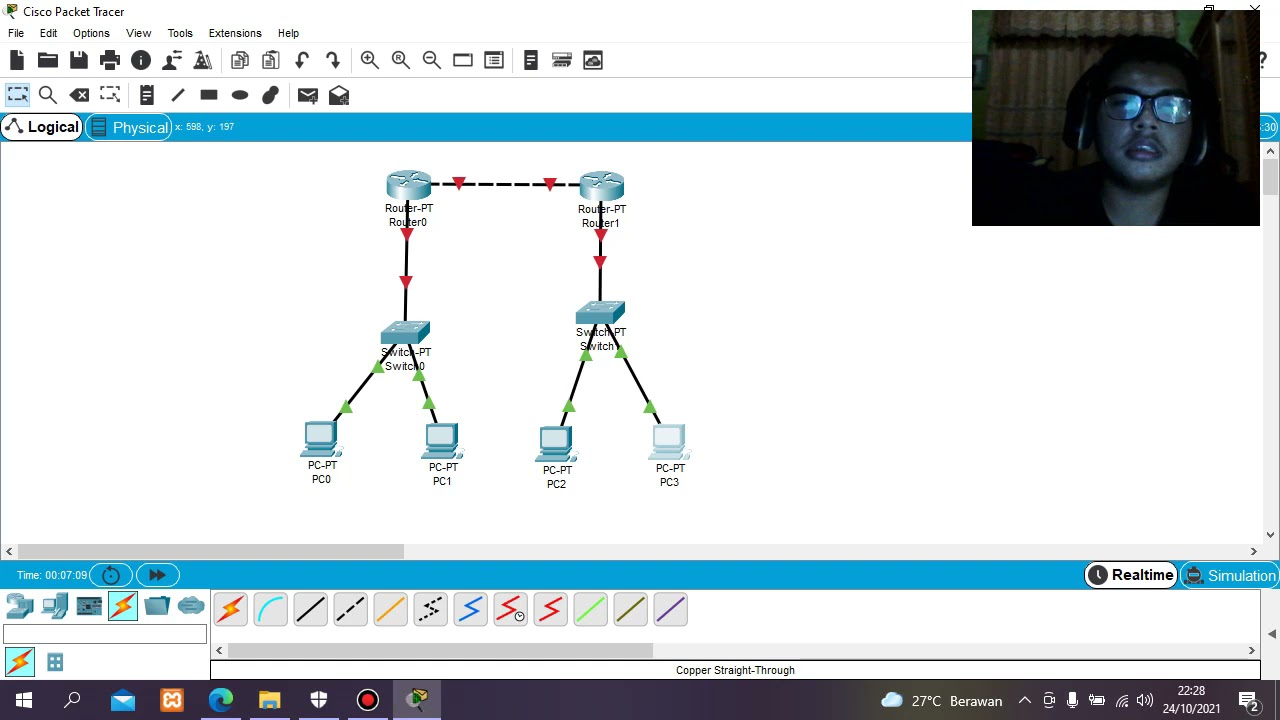 UTS JARINGAN KOMPUTER - TUTORIAL CARA MEMBUAT 2 ROUTER 2 SWITCH 4 PC ...