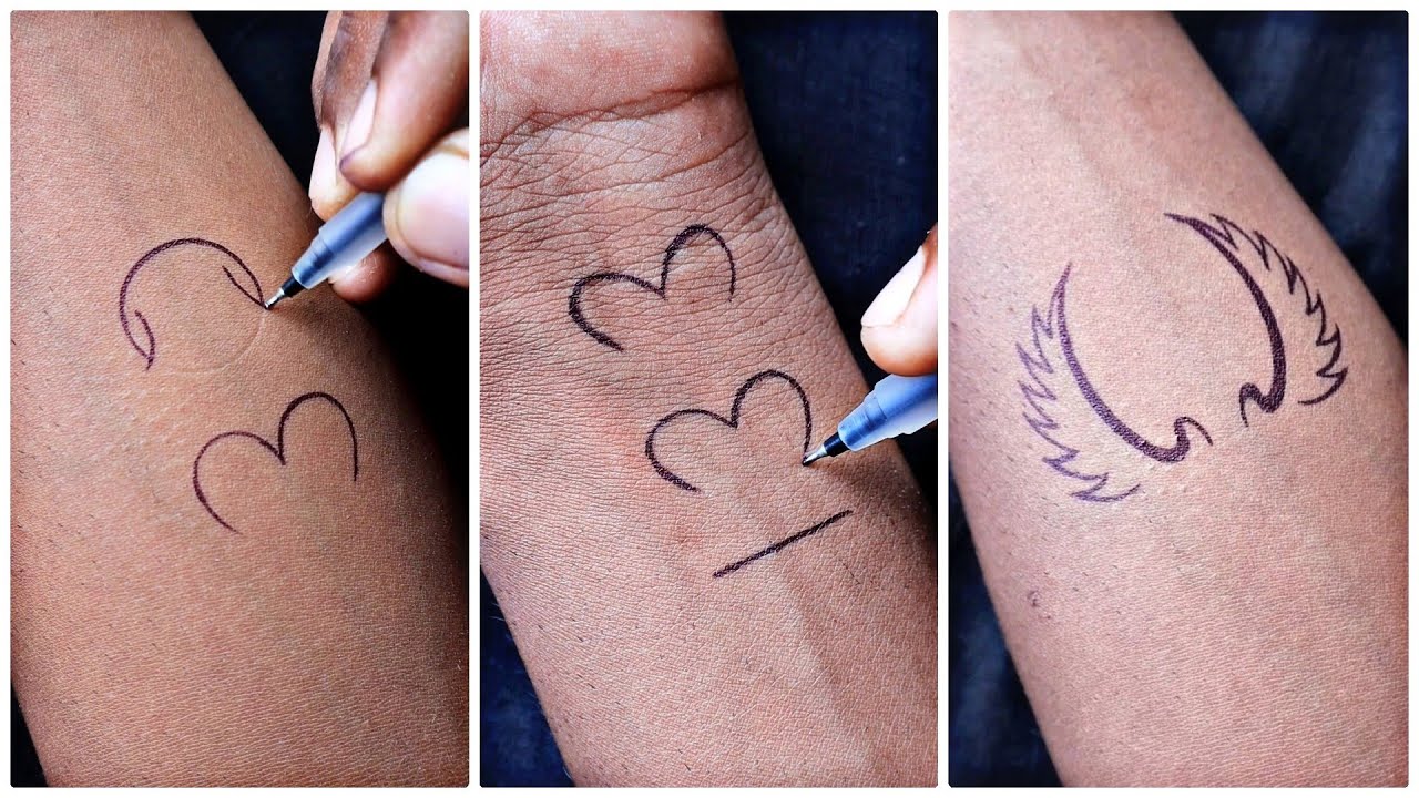 Tattoo for girls 😘 :- simple temporary tattoo design step by step ...