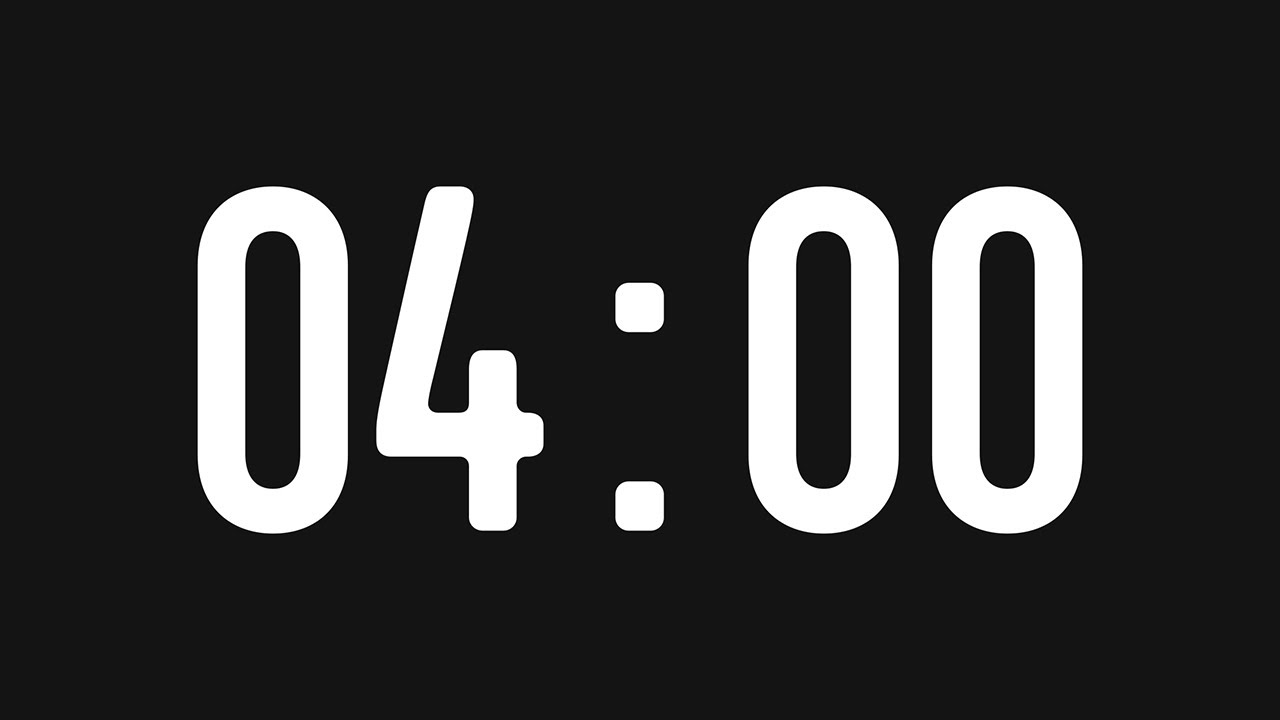 4 Minute Countdown Timer - 4k 21:9 - YouTube