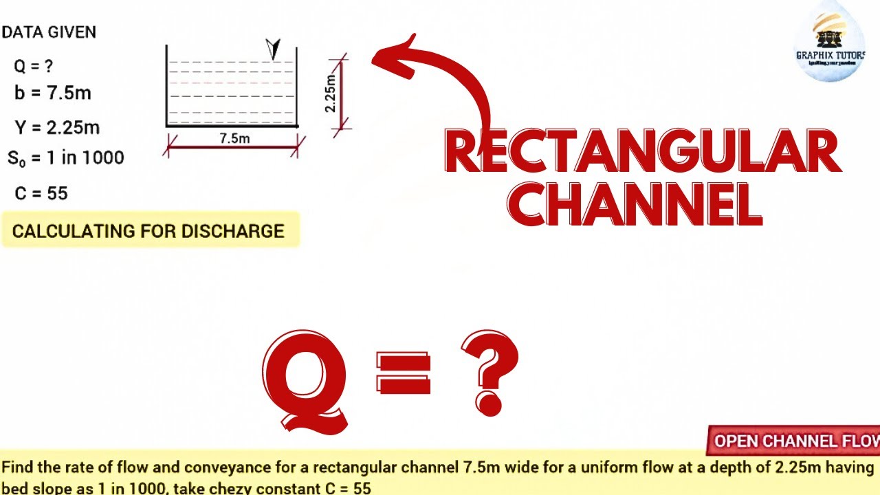 HOW TO FIND DISCHARGE AND VELOCITY IN RECTANGULAR OPEN CHANNEL FLOW. # ...