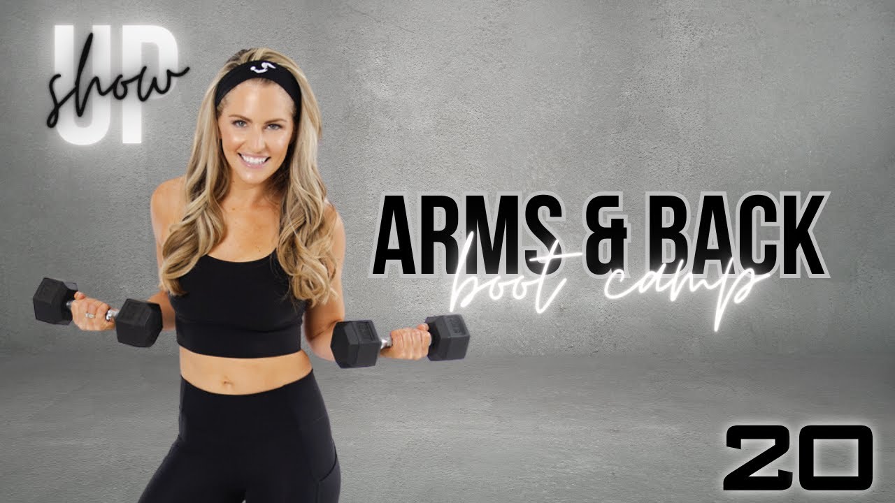 30 MINUTE ARMS & BACK BOOT CAMP - Fat Burning at Home Workout (Show Up ...