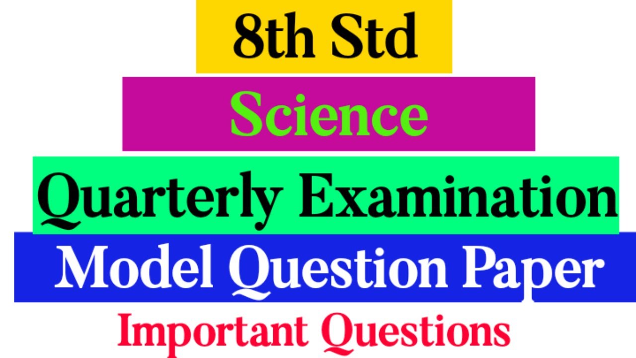 8th Std - Science | Quarterly Exam - Model Question Paper | Important ...