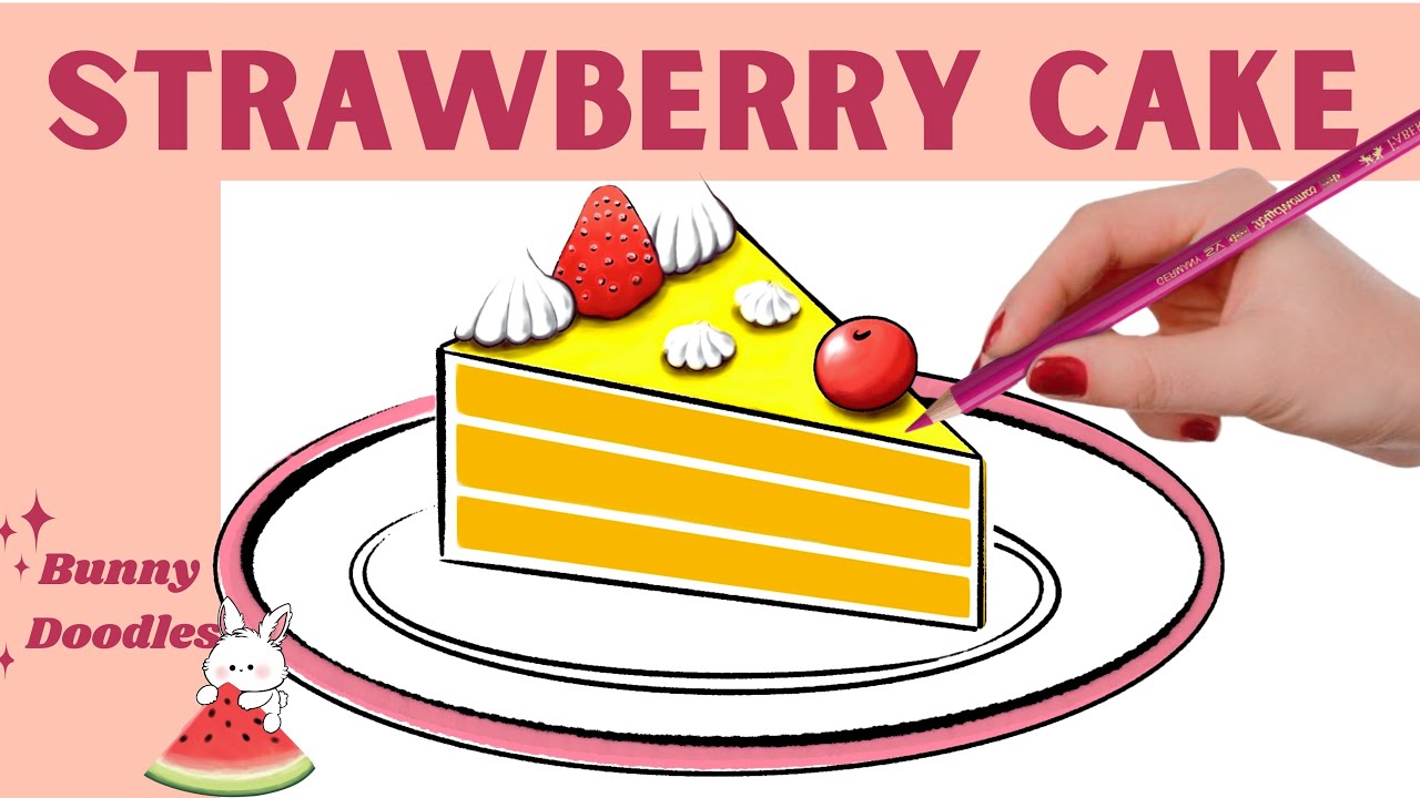 How to draw a slice of cake step by step 🍰🍉 - YouTube