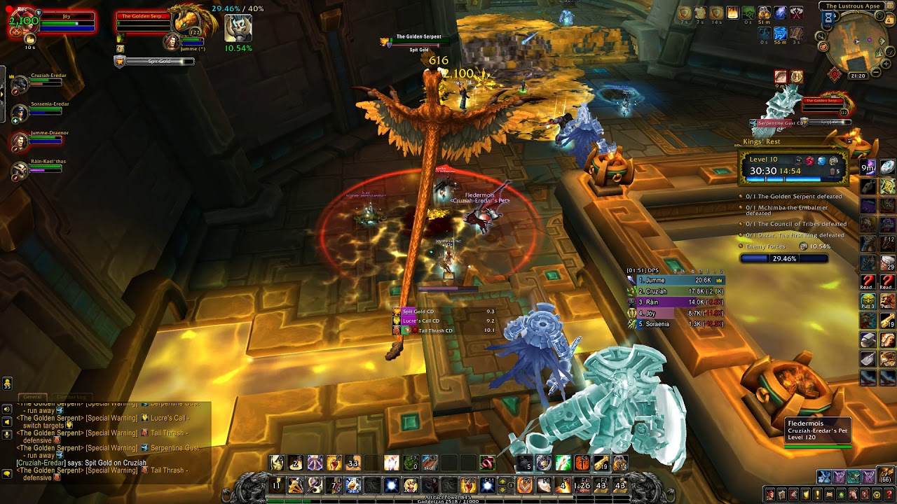Kings' Rest Mythic +10 Score +1 ( reaping ) Protection Paladin WoW BFA ...