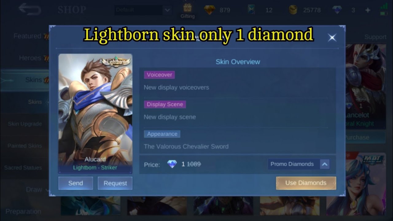 🔥I got lightborn skin for only 1 diamond🔥/(Mr solo gaming channel)/plz ...