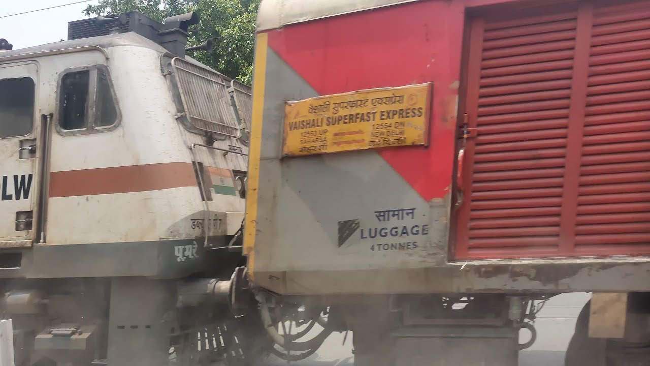 Military train & Vaishali express at crossing of Bhatpar rani - YouTube