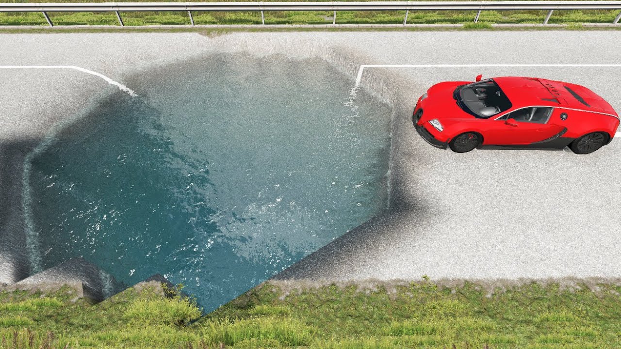 Cars vs Huge Potholes – BeamNG.Drive | Game Nation - YouTube