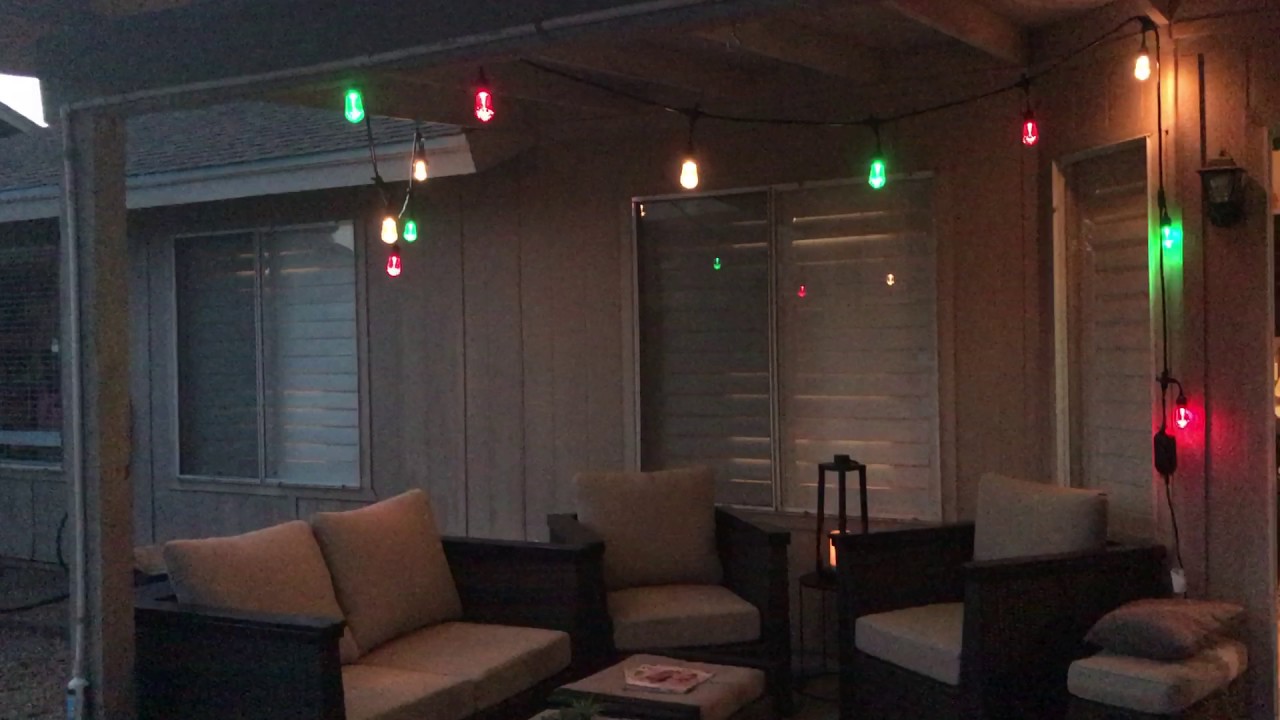 Enbrighten Seasons Color Changing Café Lights - YouTube