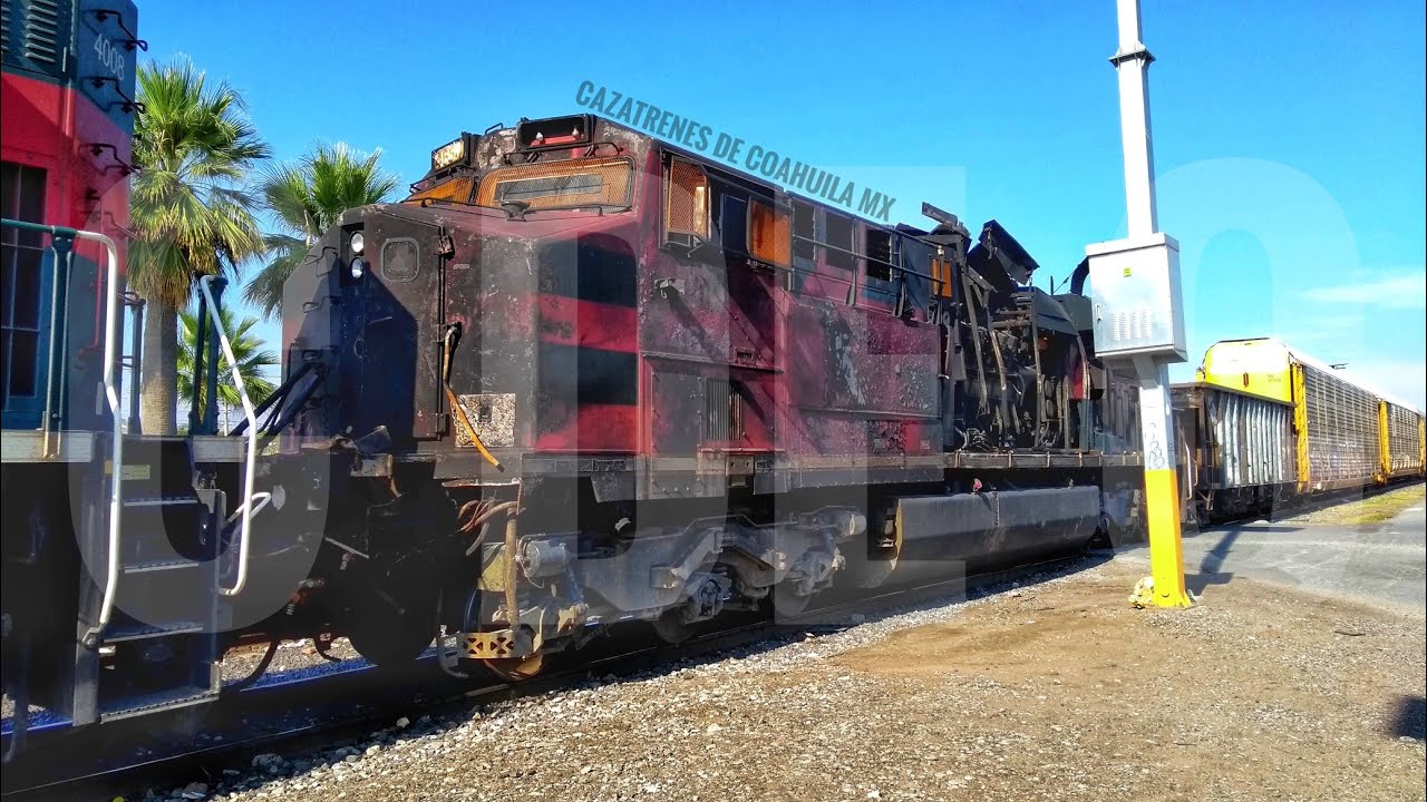 Ferromex 4675 4008 y la accidentada 4654 rumbo a Torreón - YouTube