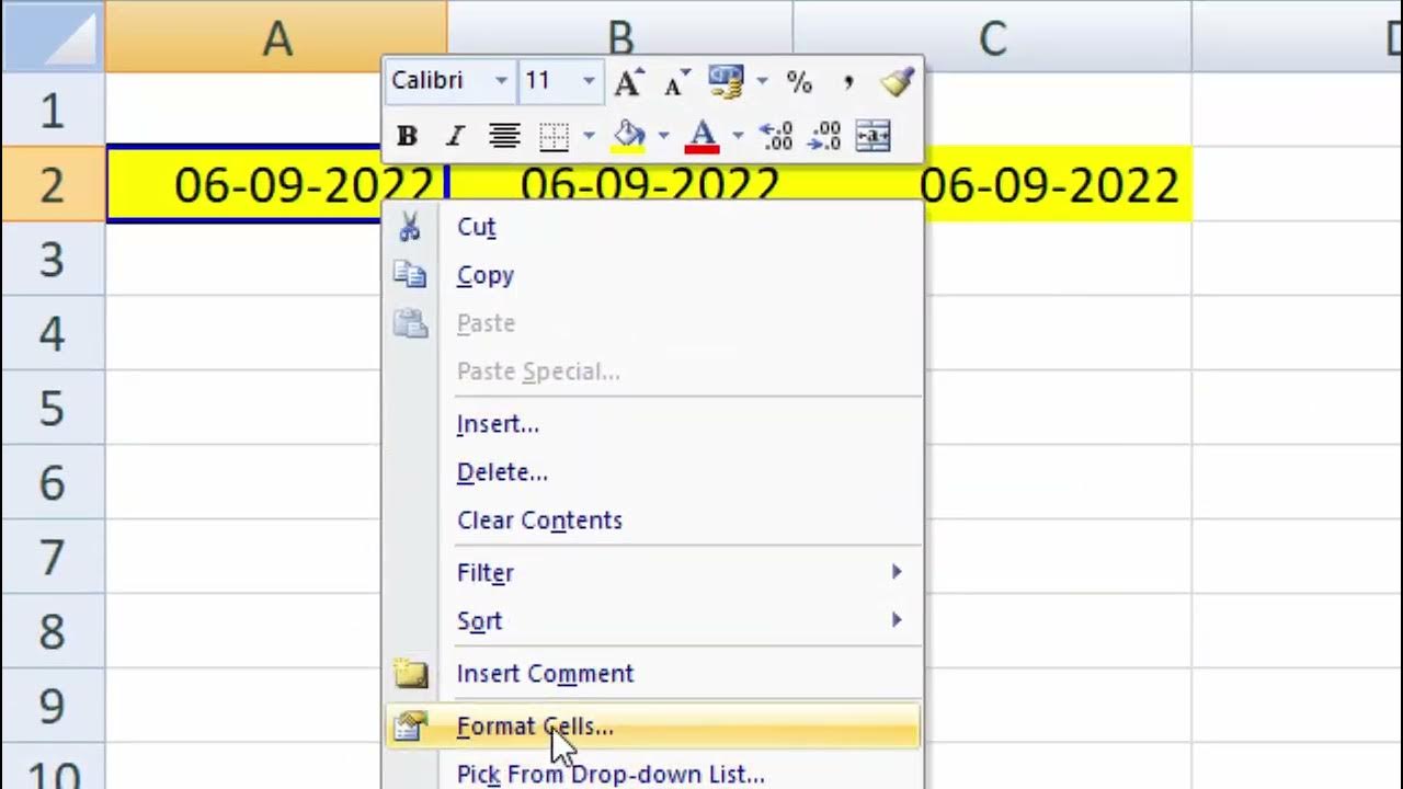 Change the format of Date in Microsoft Excel@COMPUTEREXCELSOLUTION - YouTube