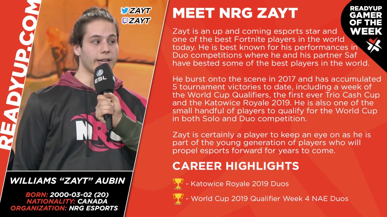 Gamer of the Week - Williams "Zayt" Aubin - YouTube