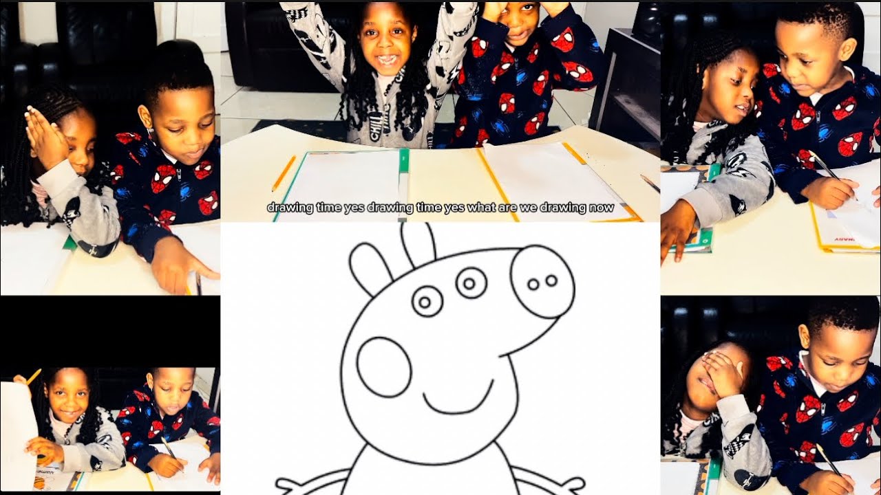 Peppa pig drawing challenge for kids the result is amazing - YouTube