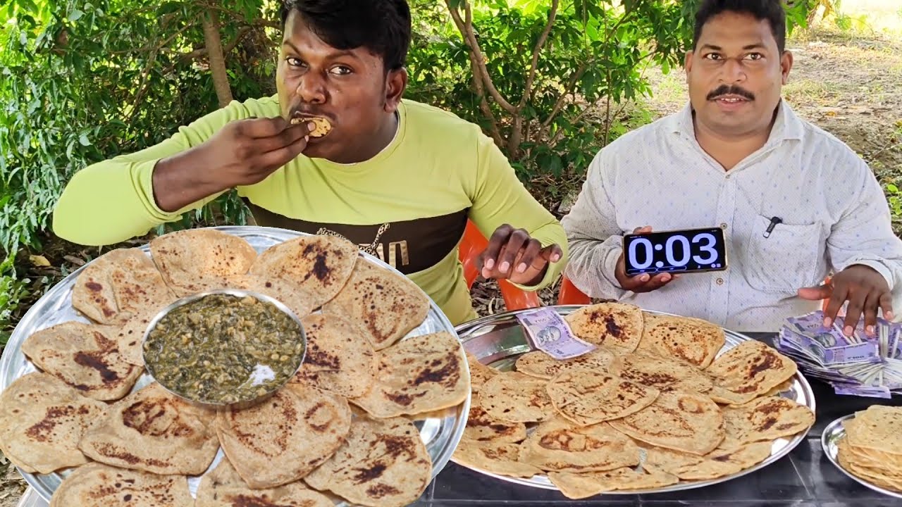 अनलिमिटेड पराठे खाओ अनलिमिटेड इनाम ले जाओ। 20 paratha eating challenge ...